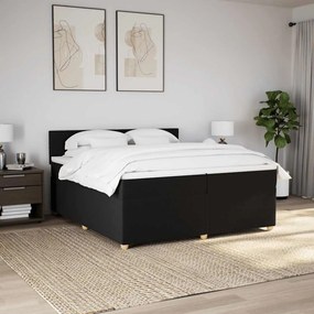 Box spring postel s matrací černá 200x200 cm textil 3286789