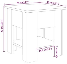 Konferenční stolek hnědý dub 40 x 40 x 42 cm kompozitní dřevo - Default Title