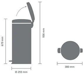 Brabantia Pedálový koš NewIcon 30L zelená