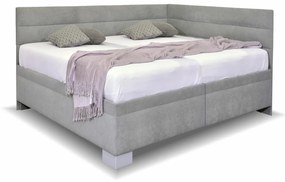 Rohová čalouněná postel Niobe, s úložným prostorem, 200x200 cm