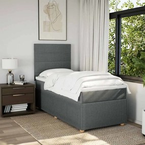 Box spring postel s matrací tmavě šedá 90x200 cm textil 3291940