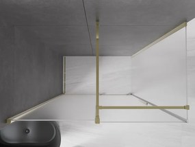 Mexen Velar, sprchový kout s posuvnými dveřmi 150 x 80 cm, 8mm sklo námraza, zlatá lesklá, 871-150-080-31-50