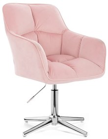 LuxuryForm DESIGN Otočné křeslo AMALFI VELUR na stříbrném kříži - růžové