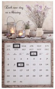 Nástěnný kalendář s magnety 30 x 50 x 1,8 cm zátiší se svíčkami a květy
