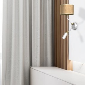 Nástěnné svítidlo Cork, 1x korkové stínítko + 1x bílé kovové stínítko, w/g, vypínač