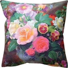 Povlak na polštář Pestré květy 40 × 40 cm