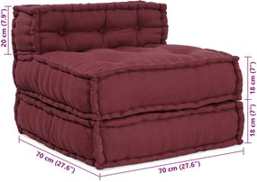 Modulová pohovka Textil Bordó 210 x 140 x 56 cm 3315074