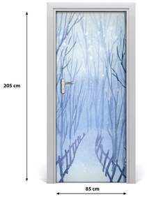 Fototapeta na dveře samolepící Les zima 85x205 cm