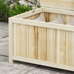 Outsunny Zahradní úložný box z dřeva s hydraulickými vzpěrami - 172L - 120L x 55W x 45H cm