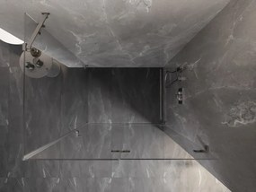 Mexen Lunar-F, sklápěcí sprchový kout pravý 100 x 90 cm, 8mm čiré sklo, ocelový profil, 836-100-090-97-00-P