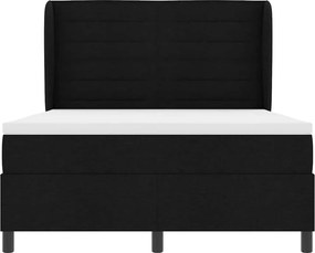 Postel s boxspringem s matrací s čelo Černá 140 x 200 cm textil 3340503