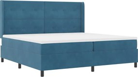 Postel s boxspringem s čelo Modrá 100 x 200 cm samet 3342030