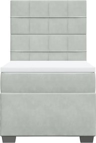 Box spring postel s matrací světle šedá 100x200 cm samet 3290834