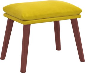 Relaxační křeslo s podnožkou žluté samet 3315145