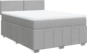 Box spring postel s matrací světle šedá 160 x 200 cm textil 3289412