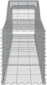 Klenuté gabionové koše 2 ks 400x50x60/80 cm pozinkované železo 3146970