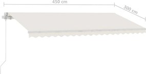 vidaXL Volně stojící ručně zatahovací markýza 450 x 300 cm [3069557] Barva: Žluto-bílá