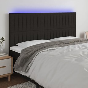 Čelo postele s LED černé 180x5x118/128 cm textil 3122678