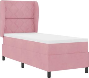 Postel s boxspringem s čelo Růžová 200 x 80 cm samet 3340957