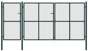 Zahradní brána ocelová 400 x 150 cm zelená 144313