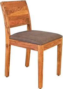 Designová židle Timber II Sheesham / hnědé mikrovlákno