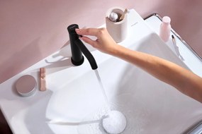 Hansgrohe Tecturis S, páková umyvadlová baterie 110 CoolStart EcoSmart+ s odtokovou soupravou, černá matná, HAN-73314670