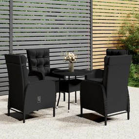 5dílný zahradní bistro set polyratan černý 3058552