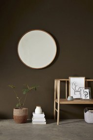 Hübsch Kulaté zrcadlo Bamboo 80 cm