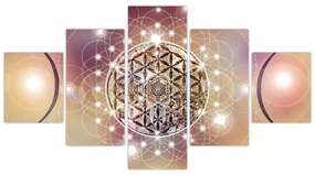 Obraz - Mandala s elementy (125x70 cm)