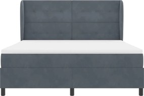 Postel s boxspringem s polštářem Tmavě šedá 200 x 180 cm samet 3340941