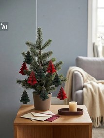 Sinsay - Sada vánočních papírových závěsných dekorací ve tvaru vánočních stromků 8 pack - vícebarevná