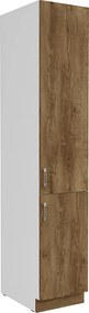 SARA l | vysoká skříňka 40 DK-210 2F policová | 40 cm | bílá/dub lefkas