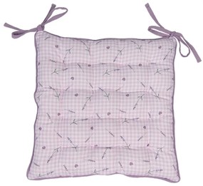 Bavlněný podsedák s levandulemi a výplní Lavander Garden – 40x40x4 cm