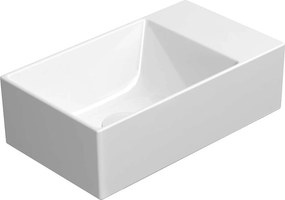 Sapho GSI Kube X - Umývátko 40x23 cm, bez přepadu, bez otvoru pro baterii, ExtraGlaze, bílá 9484011