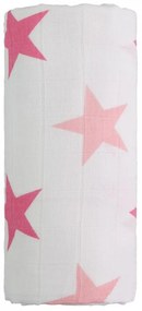 T-tomi Velká bavlněná TETRA osuška 120 x 120cm Růžové hvězdičky