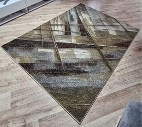 HU Hnědý moderní koberec Villa 872 s linkovaným vzorem Rozměr: 60x100 cm