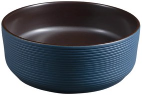 Sapho PRIORI keramické umyvadlo na desku, Ø 41 cm, modrá/hnědá