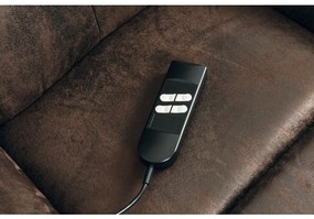 Autronic TV křeslo + eletrické polohování, hnědá látka, kov černá