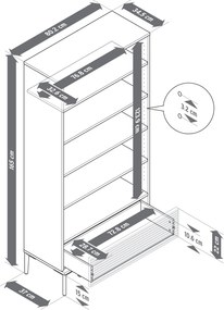 Tchibo - Regál »Reet« v lamelovém vzhledu - barva: hnědá
