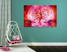 Obraz magický strom života v pastelovém provedení - 60x40 cm