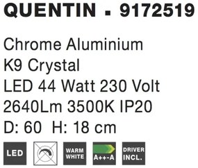 LED stropní svítidlo Quentin 60 Čirá