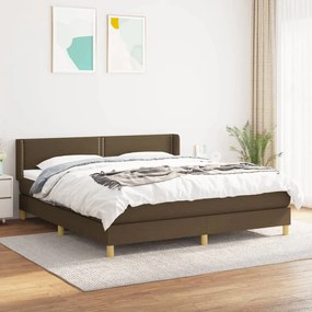 Box spring postel s matrací tmavě hnědá 180x200 cm textil,  3130212