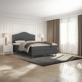 SFAB Kontinentální čalouněná postel MARS (120x200 cm) Látka Velutto: Černá (Velutto 20)