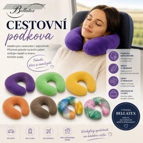 Bellatex Polštářek cestovní podkova Modrá,Šedá 30x35 cm