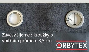 Orbytex 100% black out závěs hotový - CID-20 azul Rozměry: Š/V 135x270 (1ks), Vršek závěsu: KROUŽKY