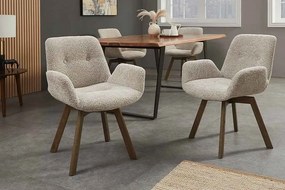 Designová otočná židle Yanisin taupe / hnědá