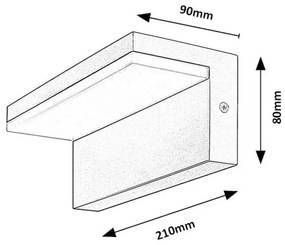 Rabalux 77092 venkovní nástěnné LED svítidlo Zaragoza, černá