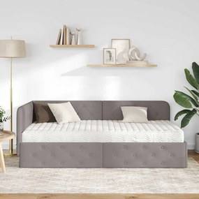 Rohový rám postele Taupe 100 x 200 cm textil 3394058