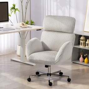 HOMCOM Ergonomická kancelářská židle z veluru, kancelářské křeslo s vysokým opěradlem, nastavitelná opěrka hlavy a opěrky rukou, šedá