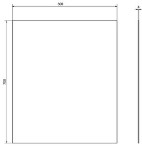 Aqualine, Zrcadlo 60x70 cm, obdélník, bez uchycení, 22469